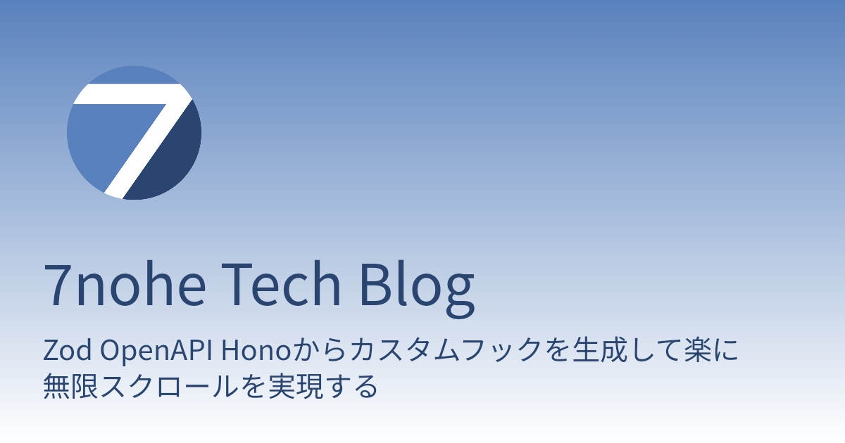 Zod OpenAPI Honoからカスタムフックを生成して楽に無限スクロールを実現する